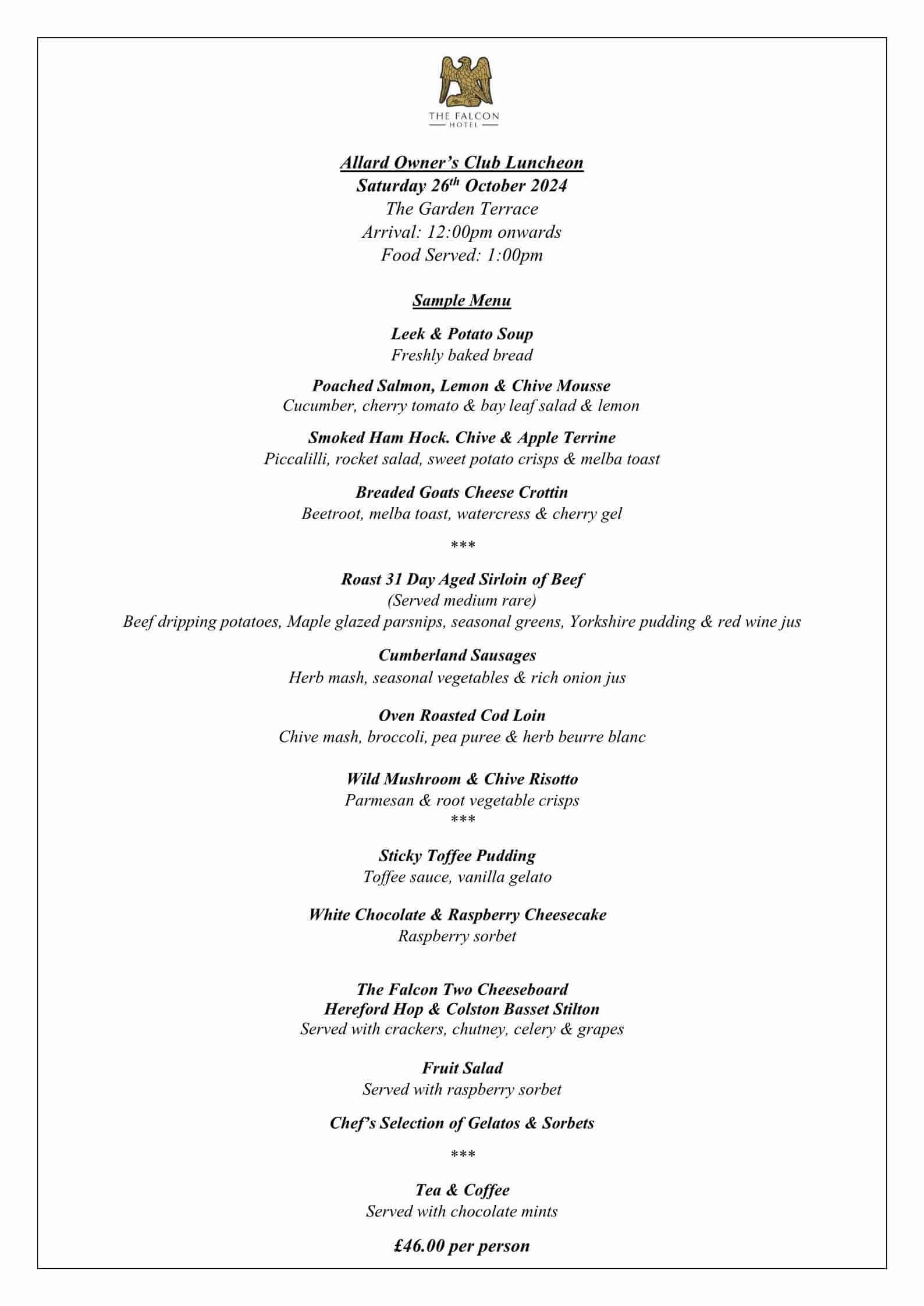 Autumn Lunch 2024 - Allard Owners Club